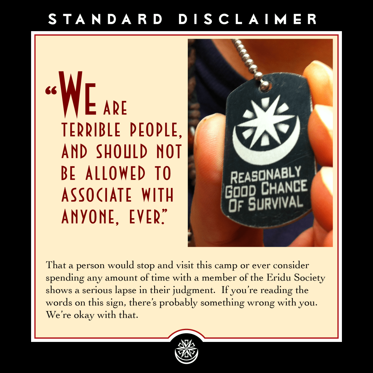 Standard Disclaimer – Brainy Bar